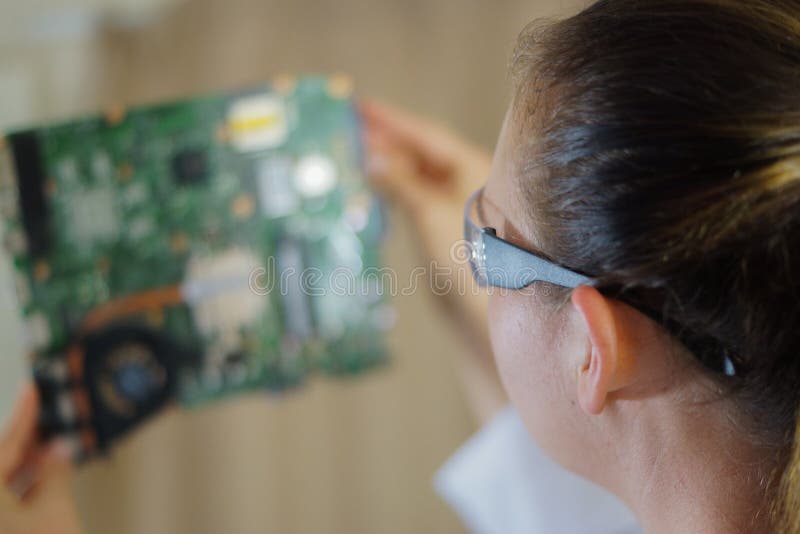 A Female Computer Engineer at Work Stock Image - Image of diversity ...