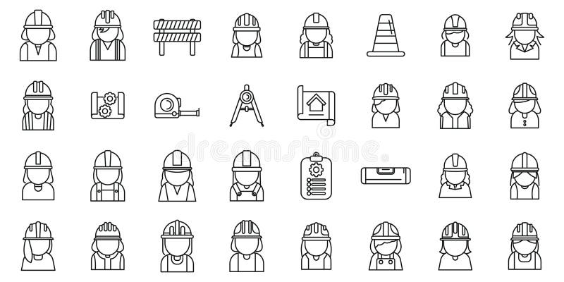 Engineer icons set stock vector. Illustration of building - 51730919