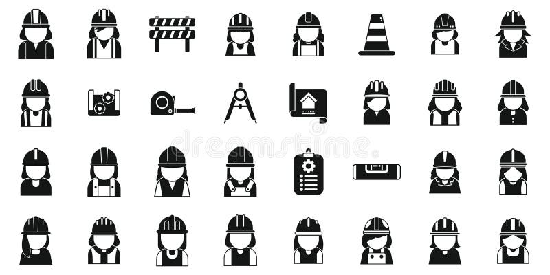 Engineer icons set stock vector. Illustration of building - 51730919