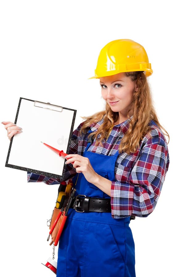 Female construction worker stock photo. Image of foreman - 50725472