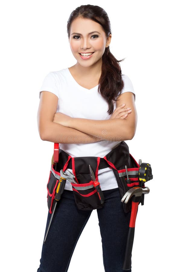 Female Construction Worker Ready To Work Stock Photo - Image of person ...