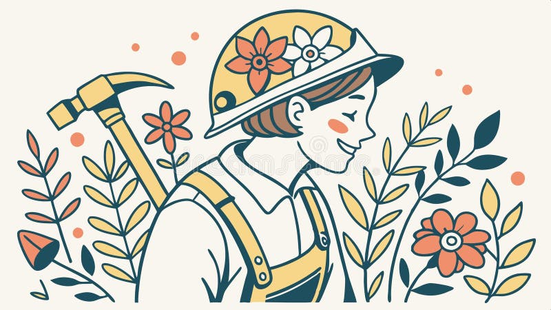 Female Construction Worker with Tools, Empowerment and Industry Vector ...