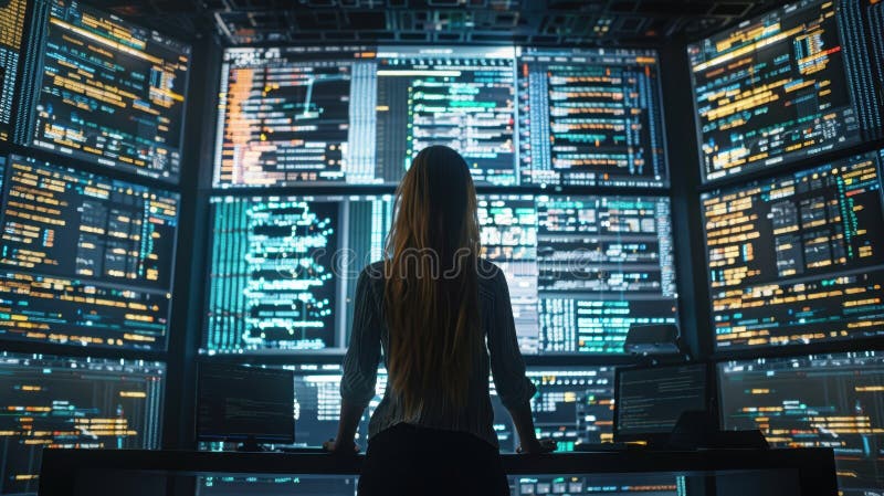 A Female Control Engineer Oversees the Operation of the System. the ...