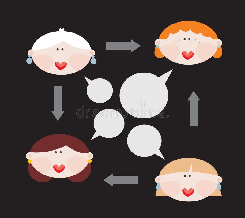 Female conversations. stock vector. Illustration of media - 32952888