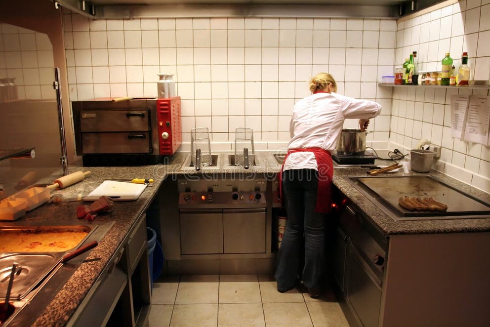 Female cook in action stock photo. Image of meal, food - 597250