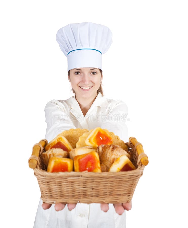 Female cook with cookies stock photo. Image of female - 20543762