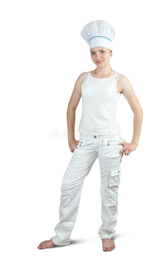 Female cook in toque stock image. Image of young, worker - 14329743