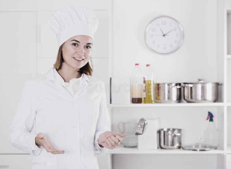 Female cook at work stock photo. Image of person, preparation - 93054984