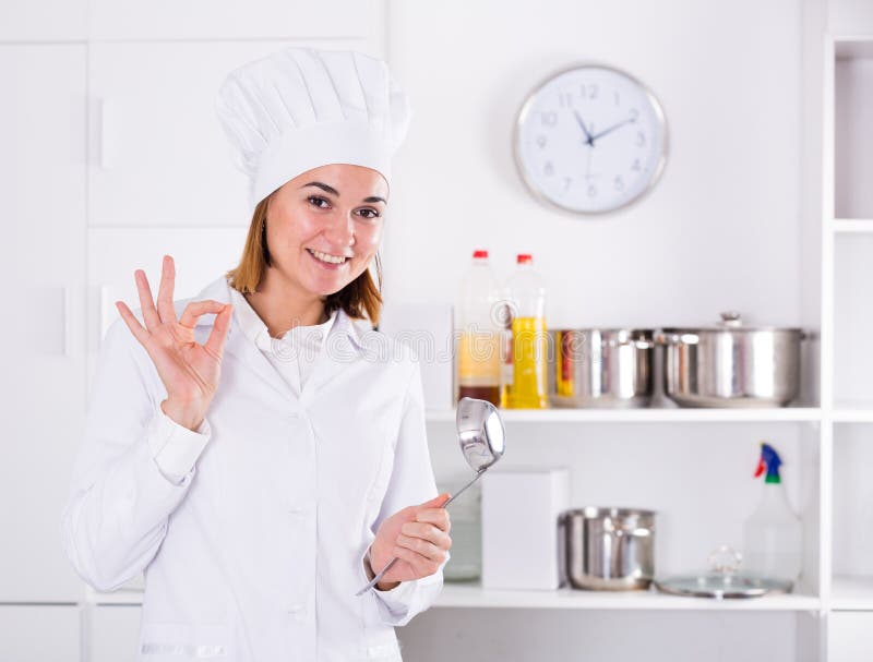 Female cook at work stock photo. Image of clean, imaginative - 92674922