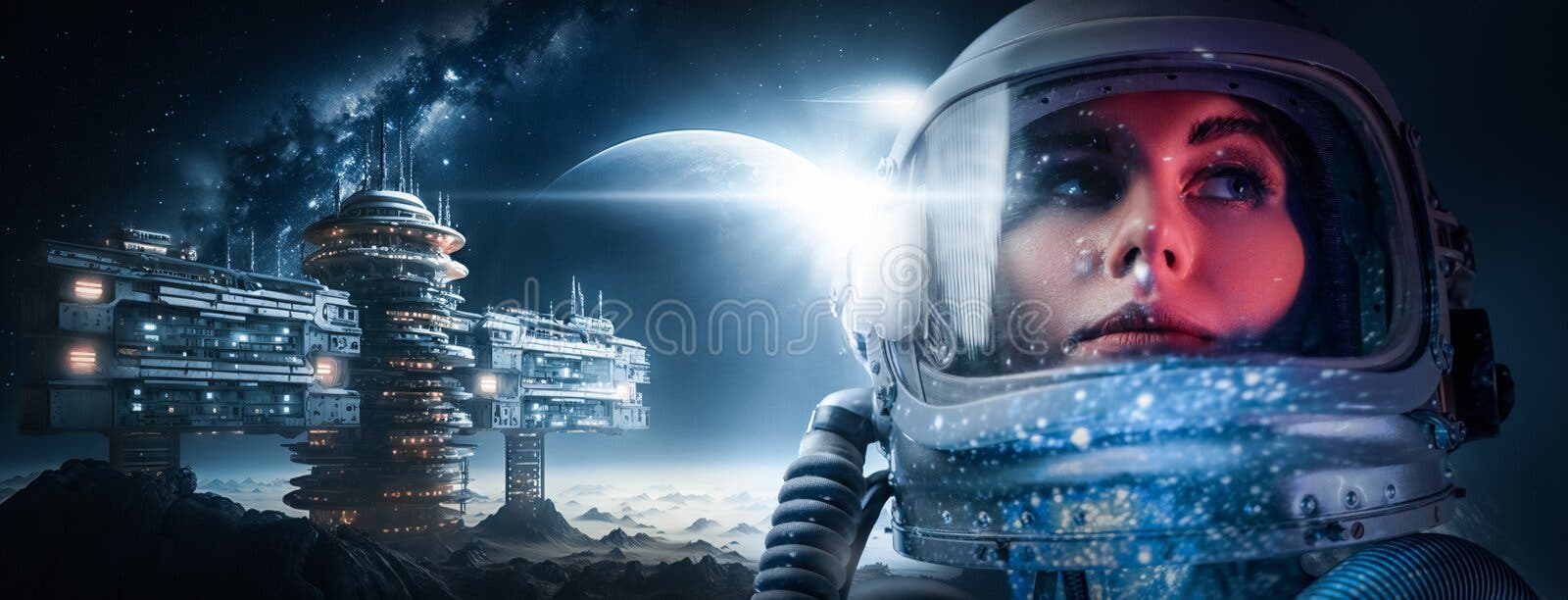Female Cosmonaut Dressed in Costume Holding Helmet Stock Photo - Image ... Female Cosmonaut Dressed in Costume Holding Helmet Stock Photo - Image ...