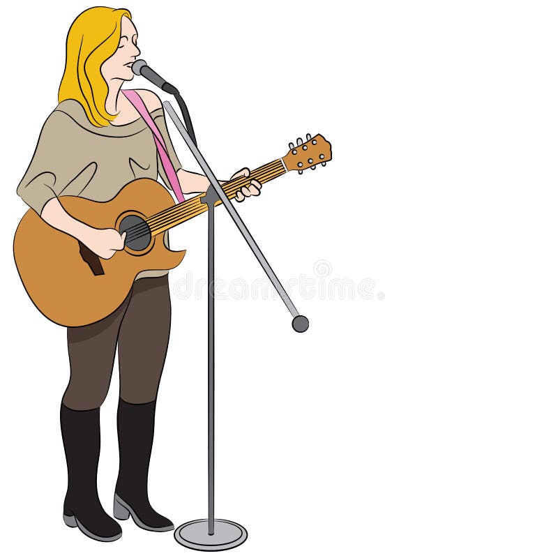 Female Country Western Singer Stock Vector - Illustration of guitar ...