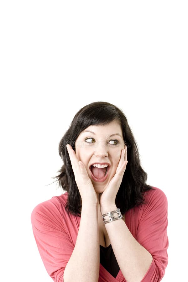 Female Crying out Gesture stock photo. Image of beautiful - 15140806