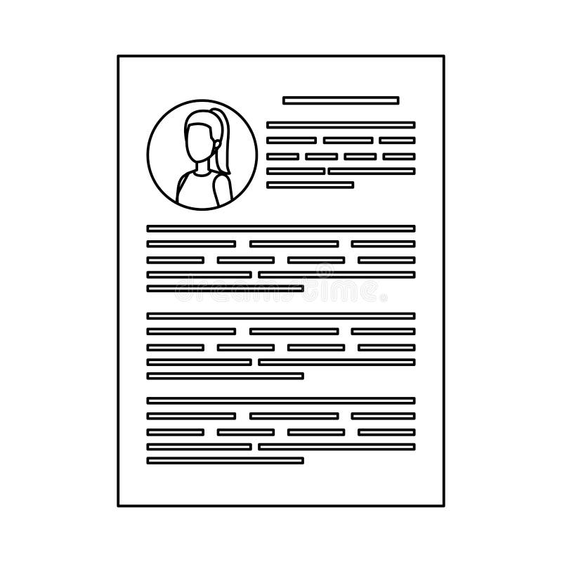 Female Curriculum Vitae Document Stock Illustration - Illustration of ...