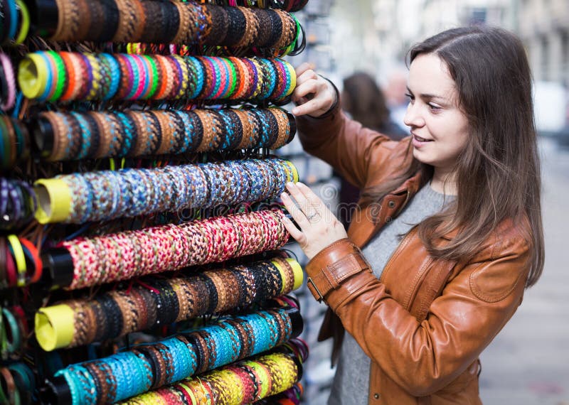 Female Customer Buying Things for Memory Stock Photo - Image of ...