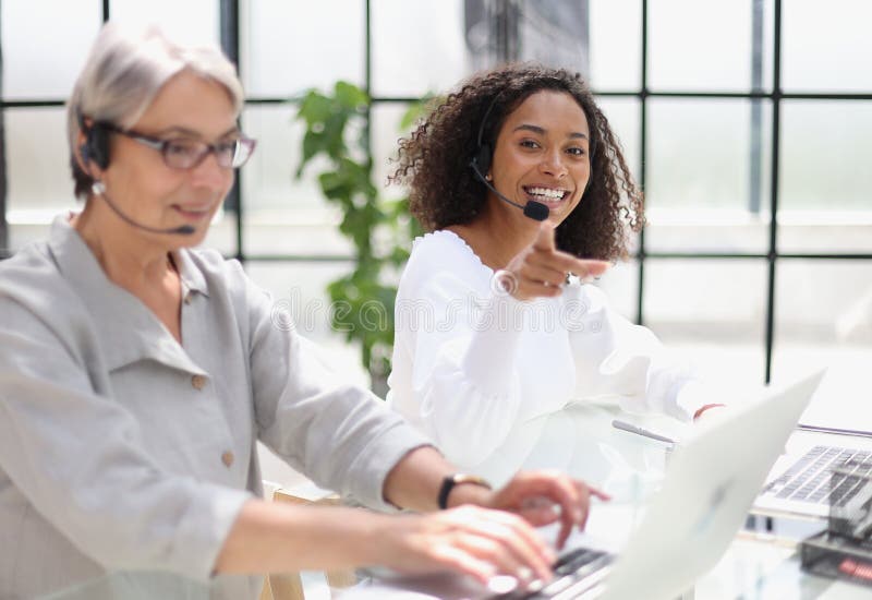 Female Customer Service Agent in a Call Center Stock Image - Image of ...