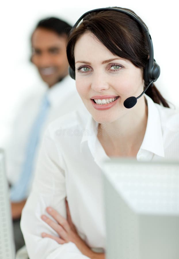 Female Customer Service Agent in a Call Center Stock Photo - Image of ...
