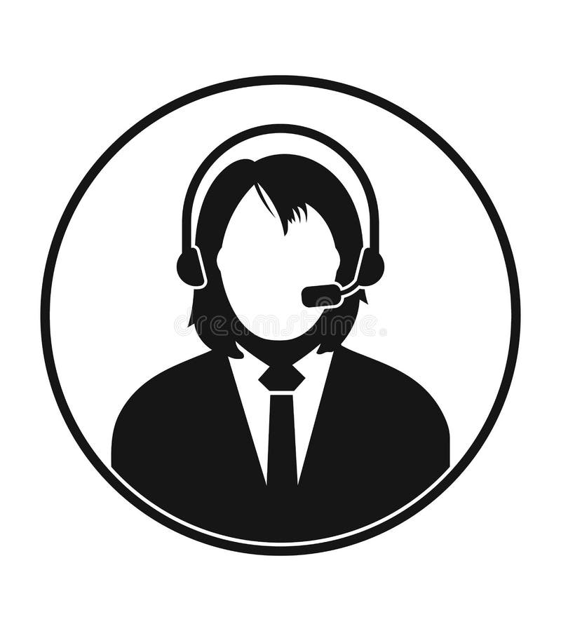 Female Customer Service Icon. Stock Vector - Illustration of glyph ...