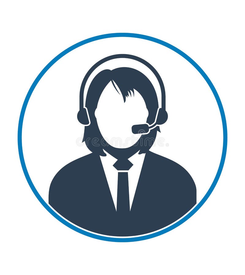 Female Customer Service Icon. Stock Vector - Illustration of ...