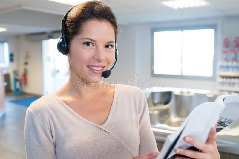Female Customer Service Representative Stock Photo - Image of black ...