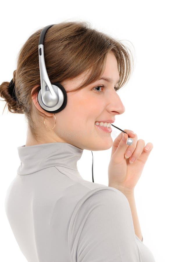 Female Customer Service Represent with a Computer. Stock Photo - Image ...