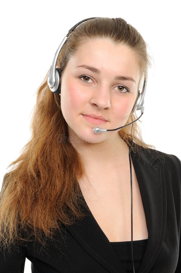 Female Customer Service Representative in Headset Stock Image - Image ...