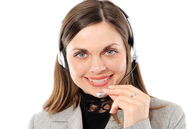 Female Customer Service Representative in Headset Stock Image - Image ...