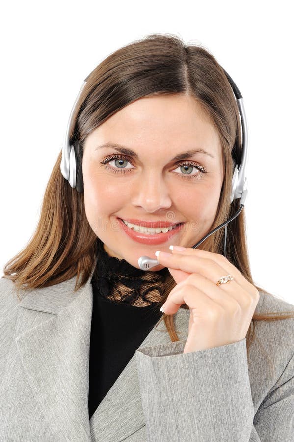 Female Customer Service Representative In Headset Stock Image Image