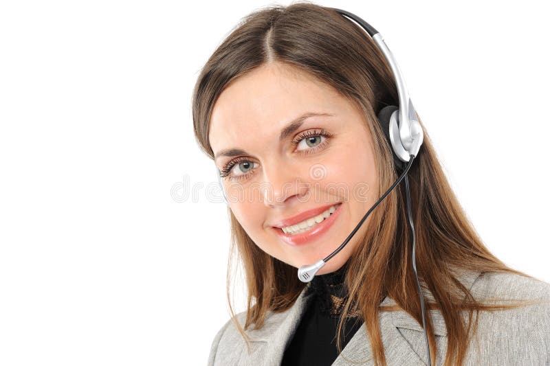Female Customer Service Representative in Headset Stock Photo - Image ...