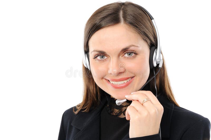 Female Customer Service Representative in Headset Stock Photo - Image ...