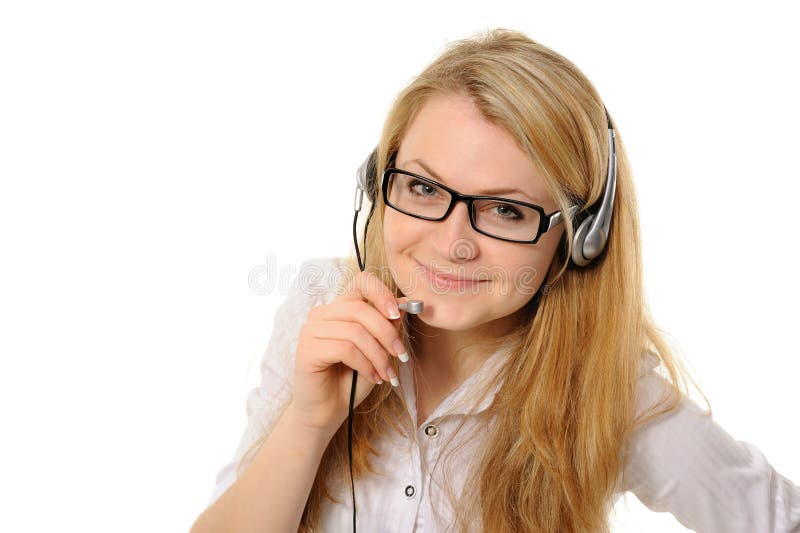 Female Customer Service Representative In Headset Stock Photo - Image ...