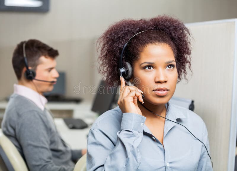 Customer Service Representative Working in Office Stock Image - Image ...