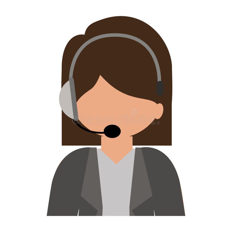 Female Customer Service Silhouette Icon Stock Illustration ...