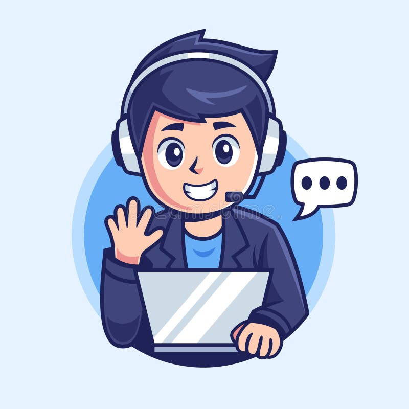 Female Customer Service Support Cartoon Character Stock Vector ...