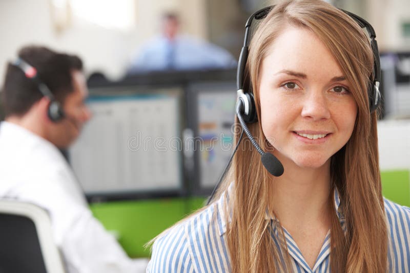 Female Customer Services Agent in Call Centre Stock Photo - Image of ...