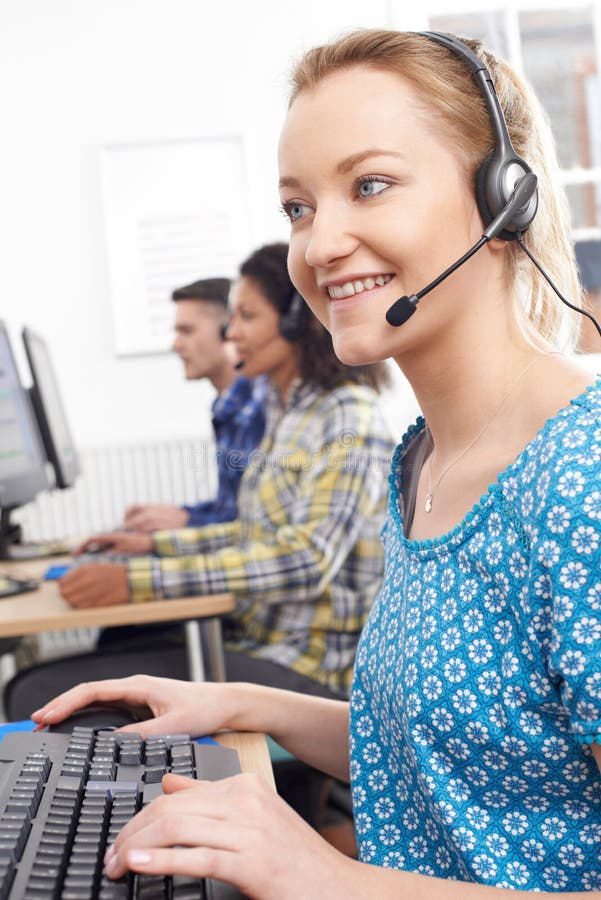Female Customer Services Agent in Call Centre Stock Photo - Image of ...