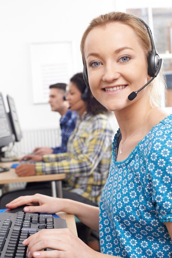 Female Customer Services Agent in Call Centre Stock Photo - Image of ...
