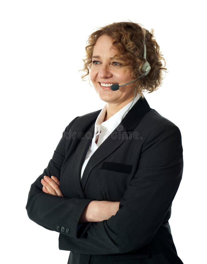 Female Customer Support Executive Assisting Stock Photo - Image of ...