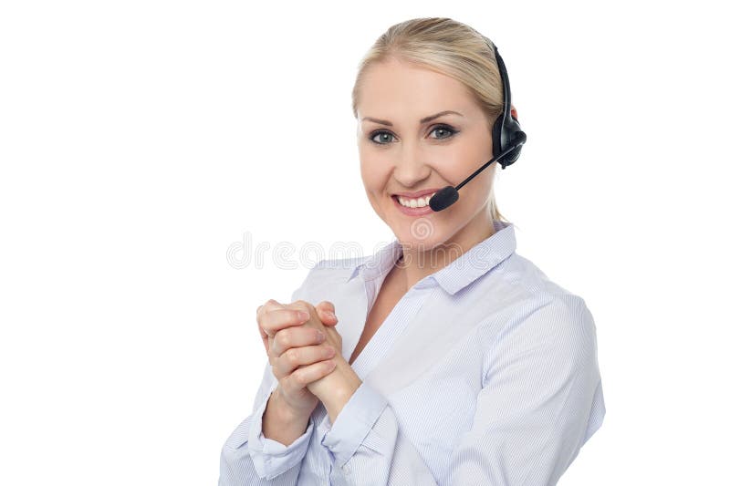 Female Customer Support Executive Assisting Stock Photo - Image of ...