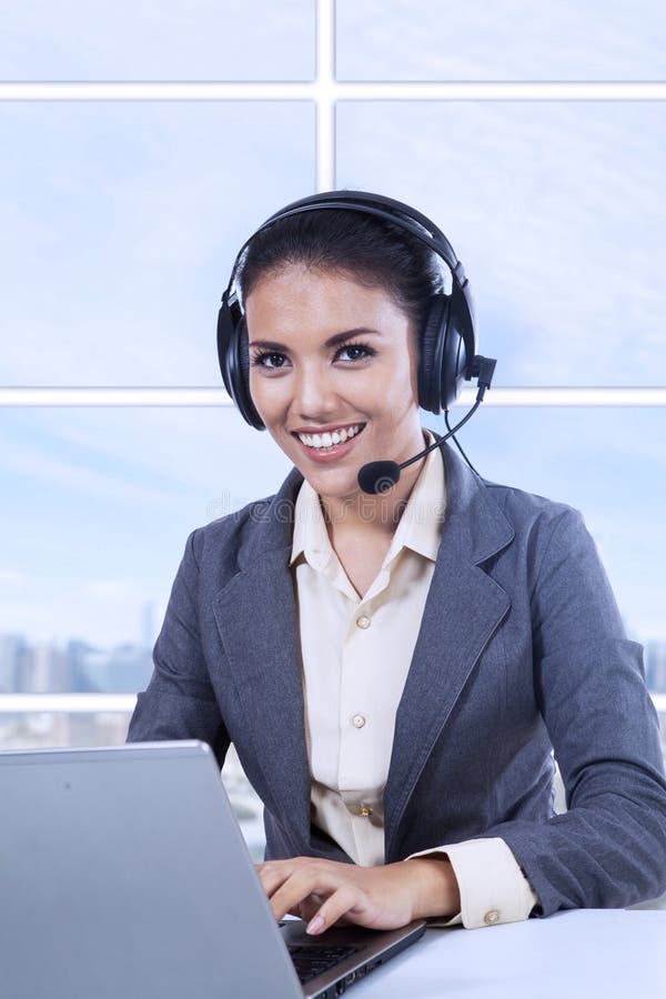 Female customer support stock image. Image of computer - 37421949