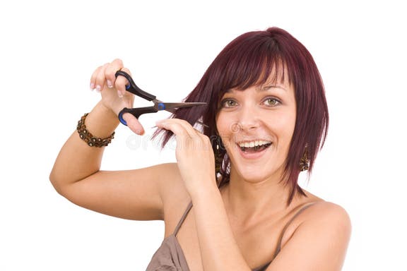 Female Cutting and Beautifying Stock Image - Image of model, person ...