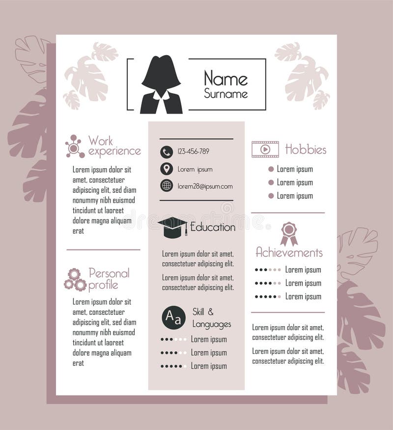 Female cv template stock vector. Illustration of corporate - 215487035