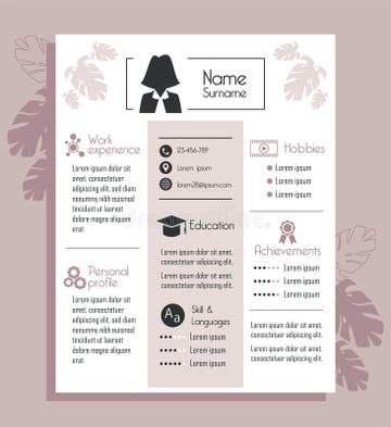 Female cv template stock vector. Illustration of corporate - 215487035
