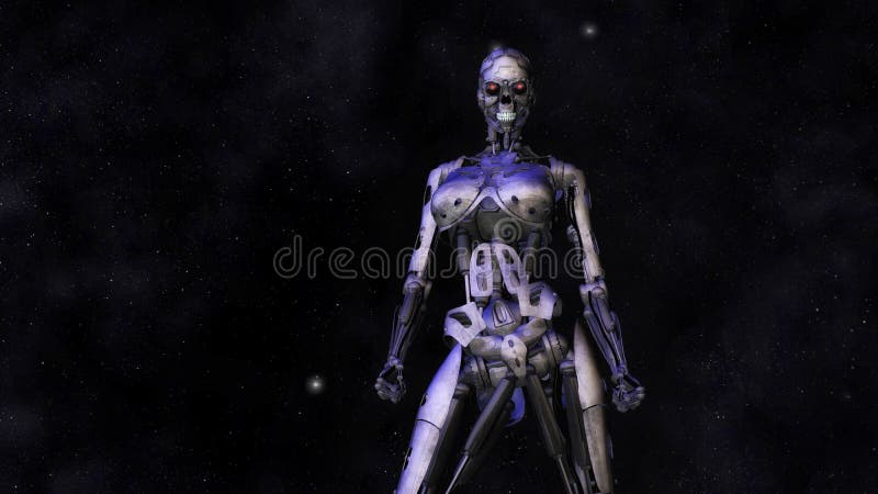 Female Cyborg stock illustration. Illustration of night - 36294085