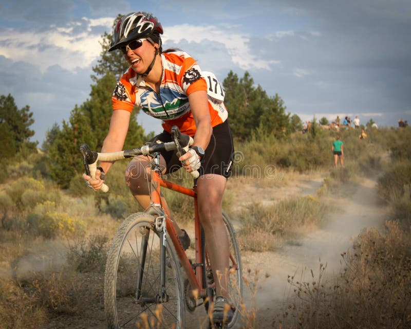 Female Cyclocross Racer editorial image. Image of face - 21234555