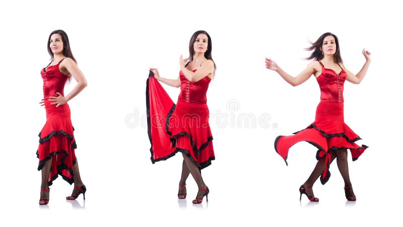 The Female Dancer Dancing Spanish Dances Stock Image - Image of ...