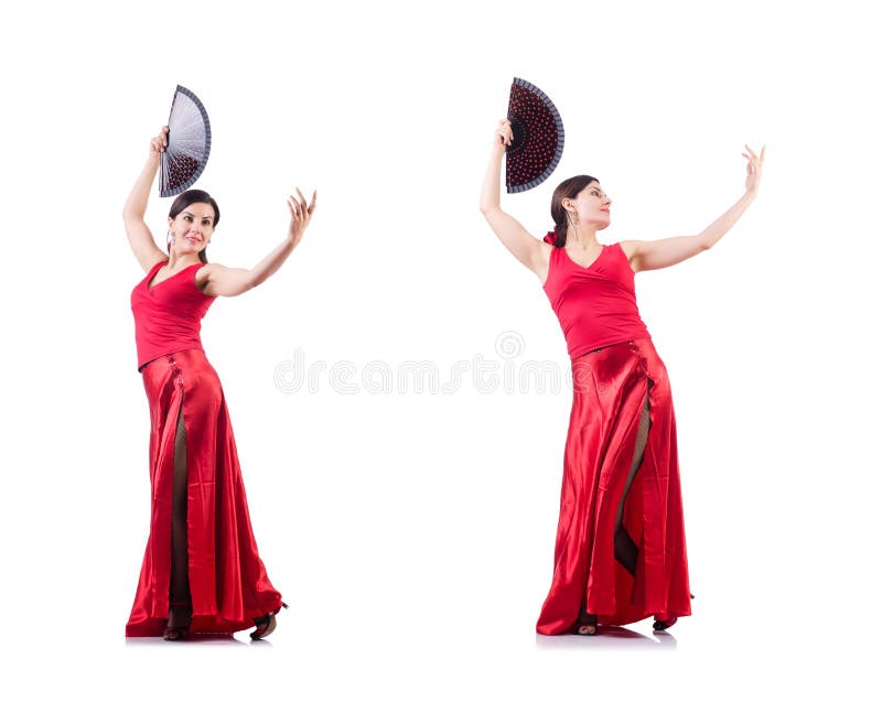 The Female Dancer Dancing Spanish Dances Stock Image - Image of ...
