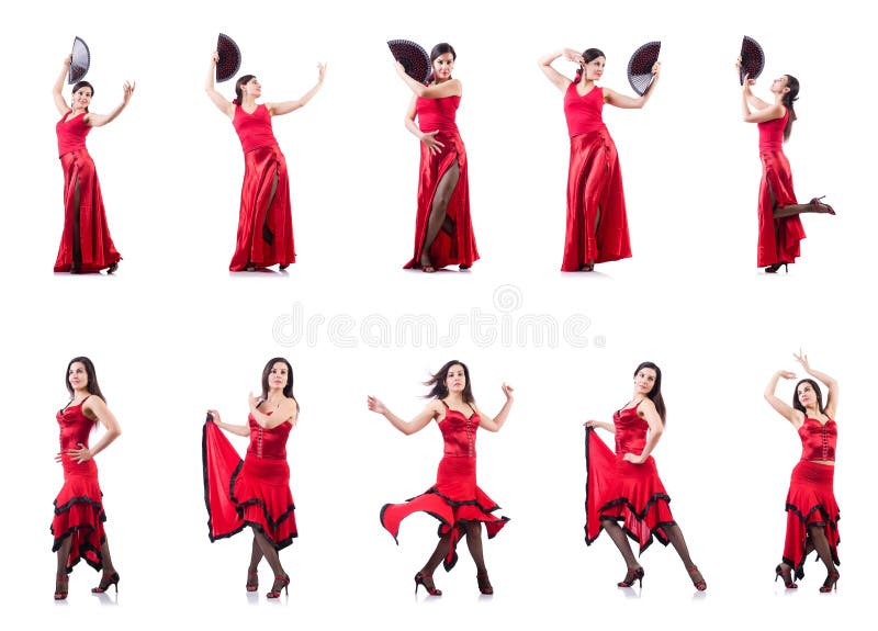 The Female Dancer Dancing Spanish Dances Stock Photo - Image of ...