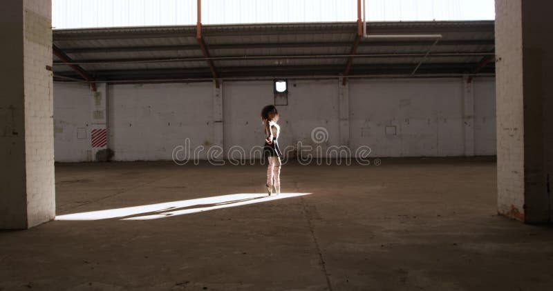 Female Dancer in an Empty Warehouse Stock Footage - Video of flexible ...