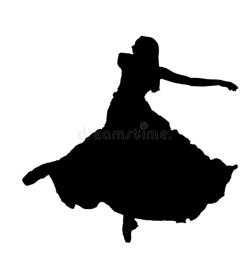 Female Dancer Silhouette stock illustration. Illustration of flow ...