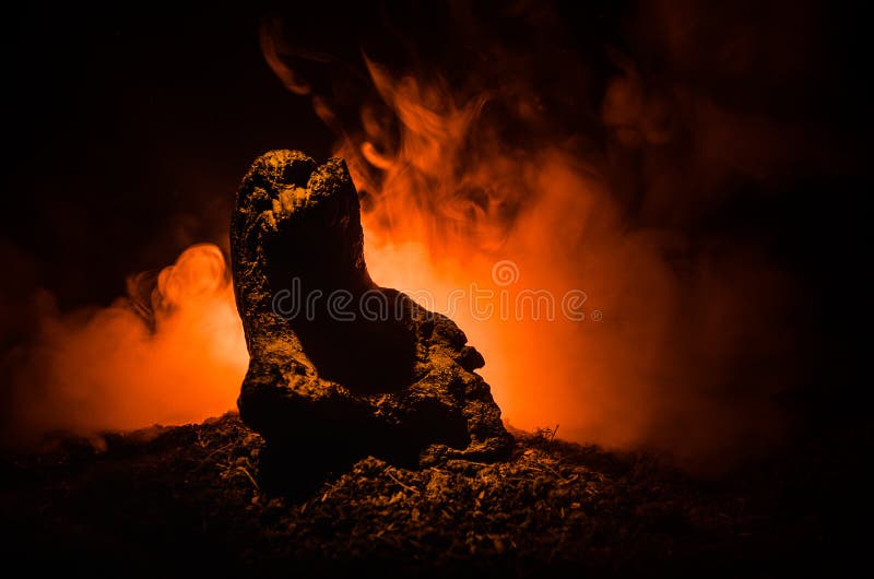 Female Demon. Demons Coming. Slhouette of Devil or Monster Figure on a ...